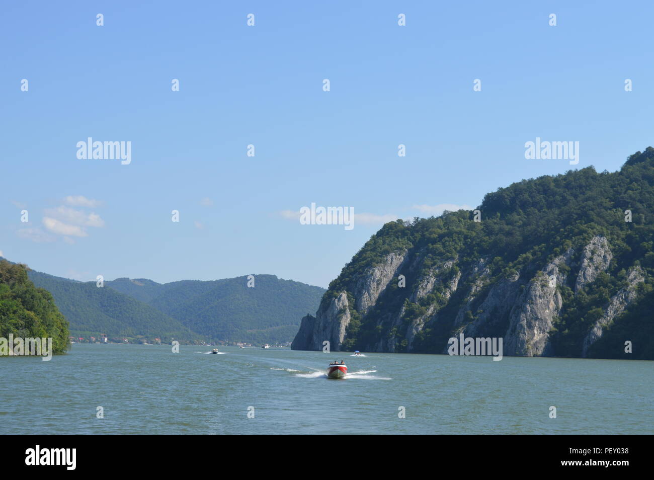Boats on the Danube river Stock Photo - Alamy