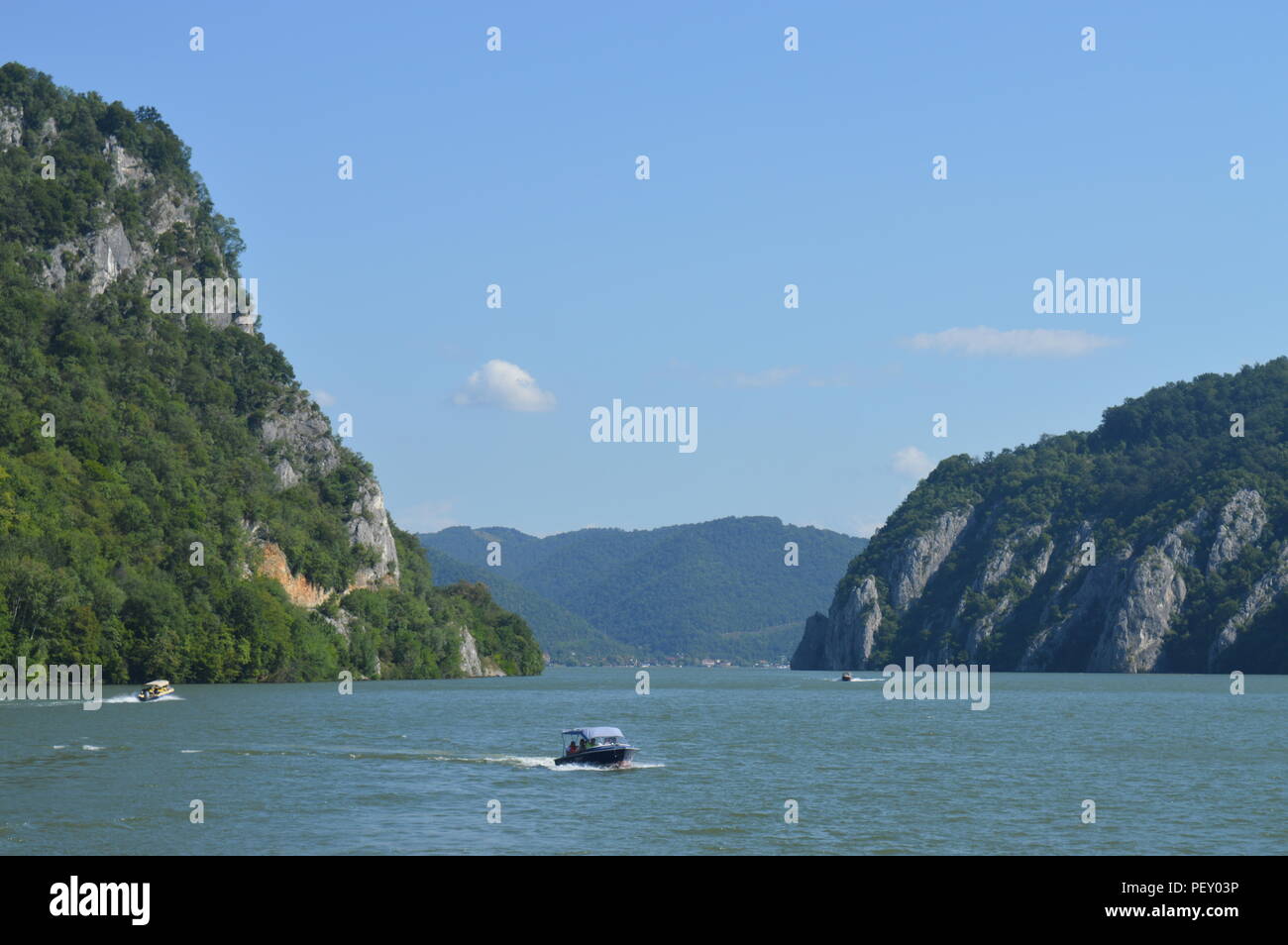 Boats on the Danube river Stock Photo - Alamy