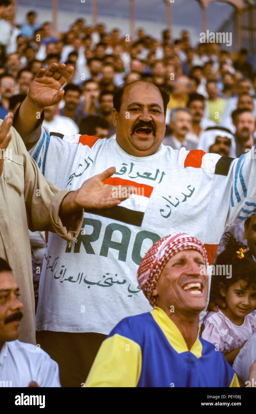 Baghdad, Iraq - 11 October 1995 - In the run up to voting, a football ...