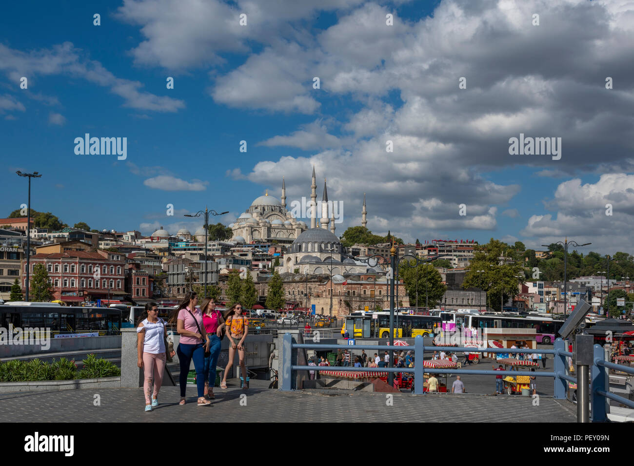 View of The Eminonu Square in Fatih District of Istanbul,Turkey Stock ...
