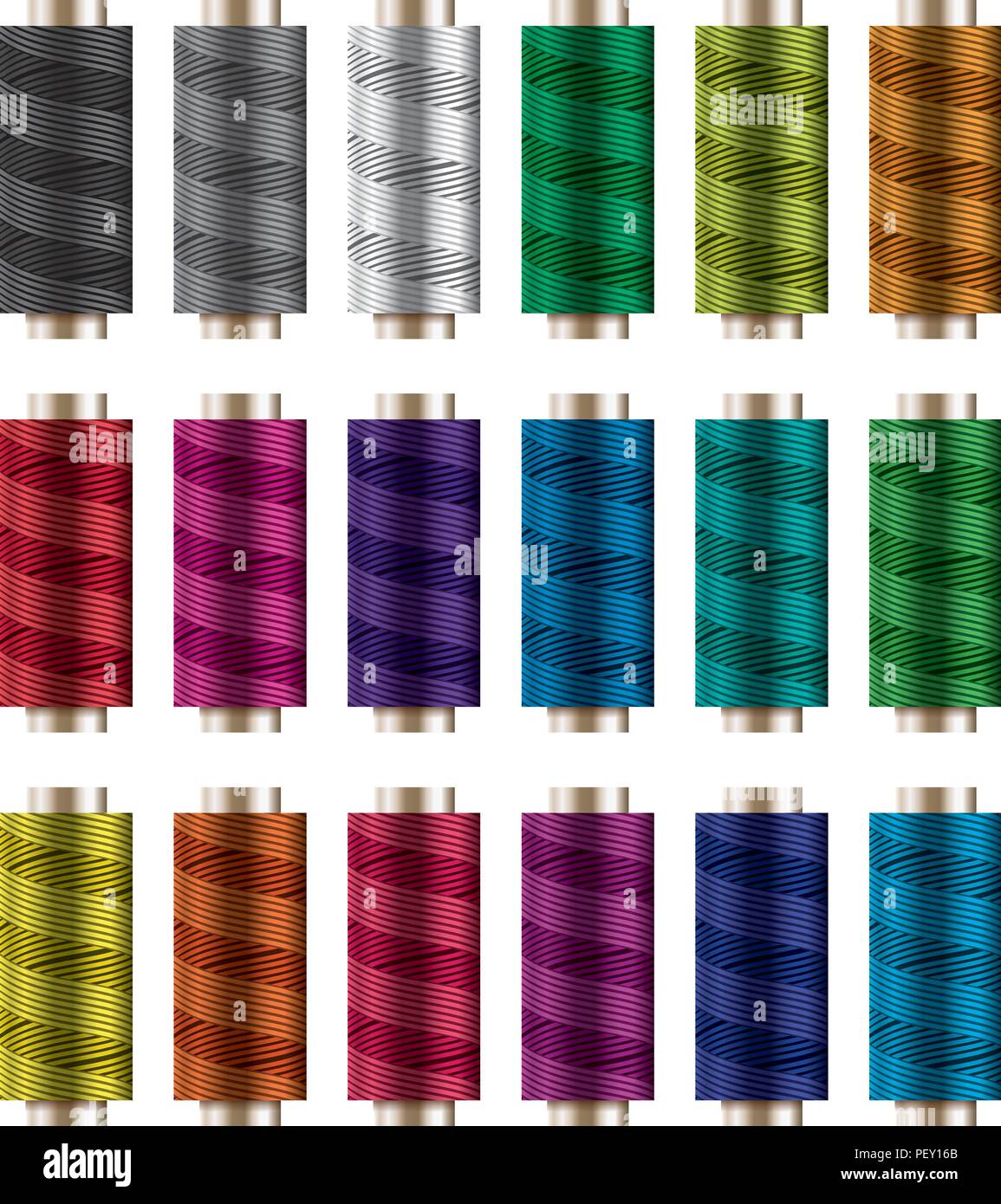 Thread spool set colorful Stock Vector Images - Alamy