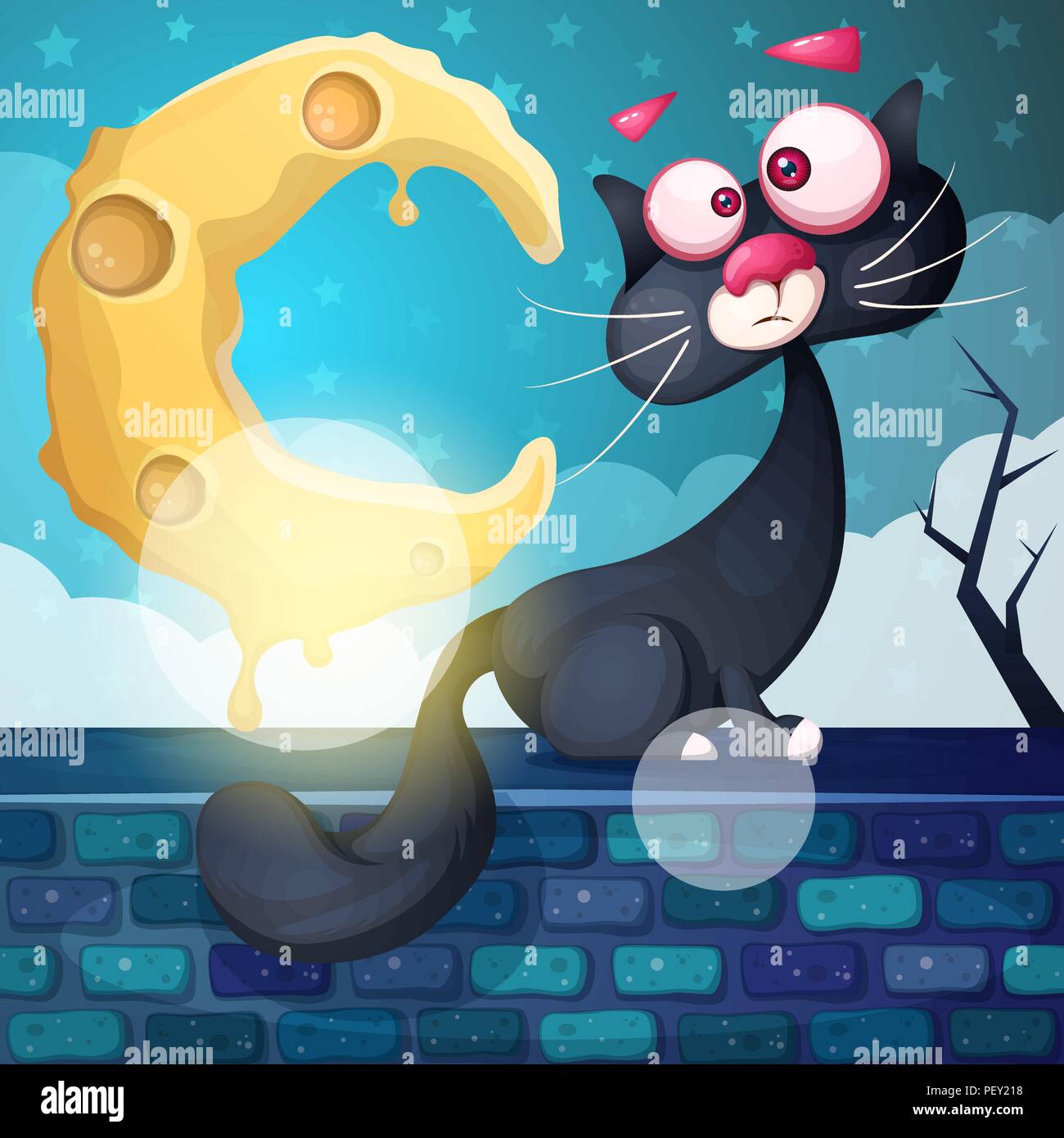 Crazy cat silhouette Stock Vector Images - Alamy