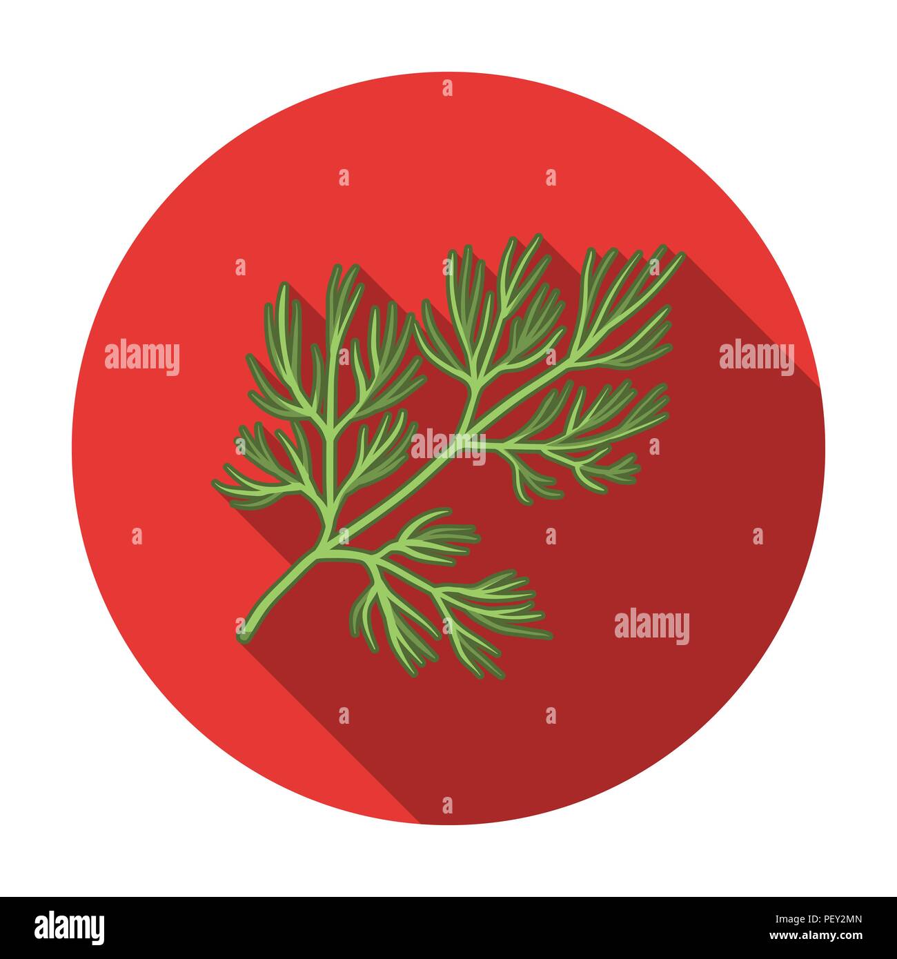 Dill icon in flat style isolated on white background. Herb an spices ...