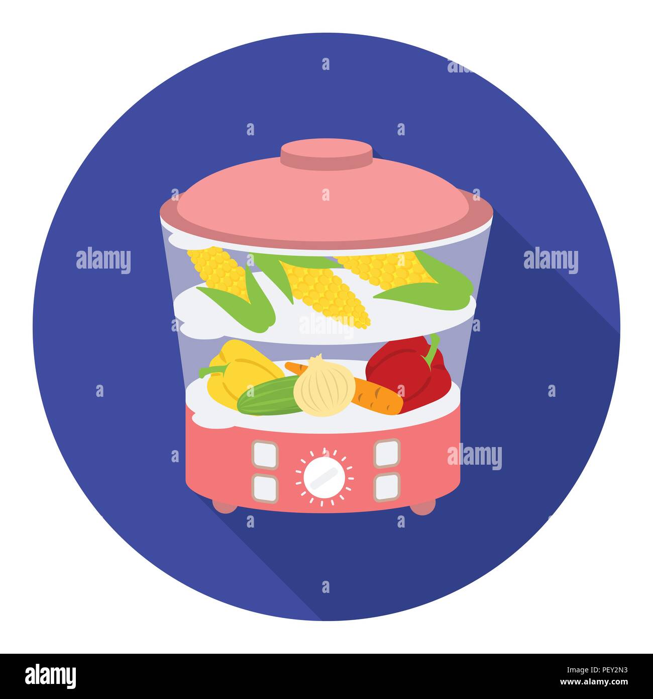 Food steamer icon in flat style isolated on white background. Household ...