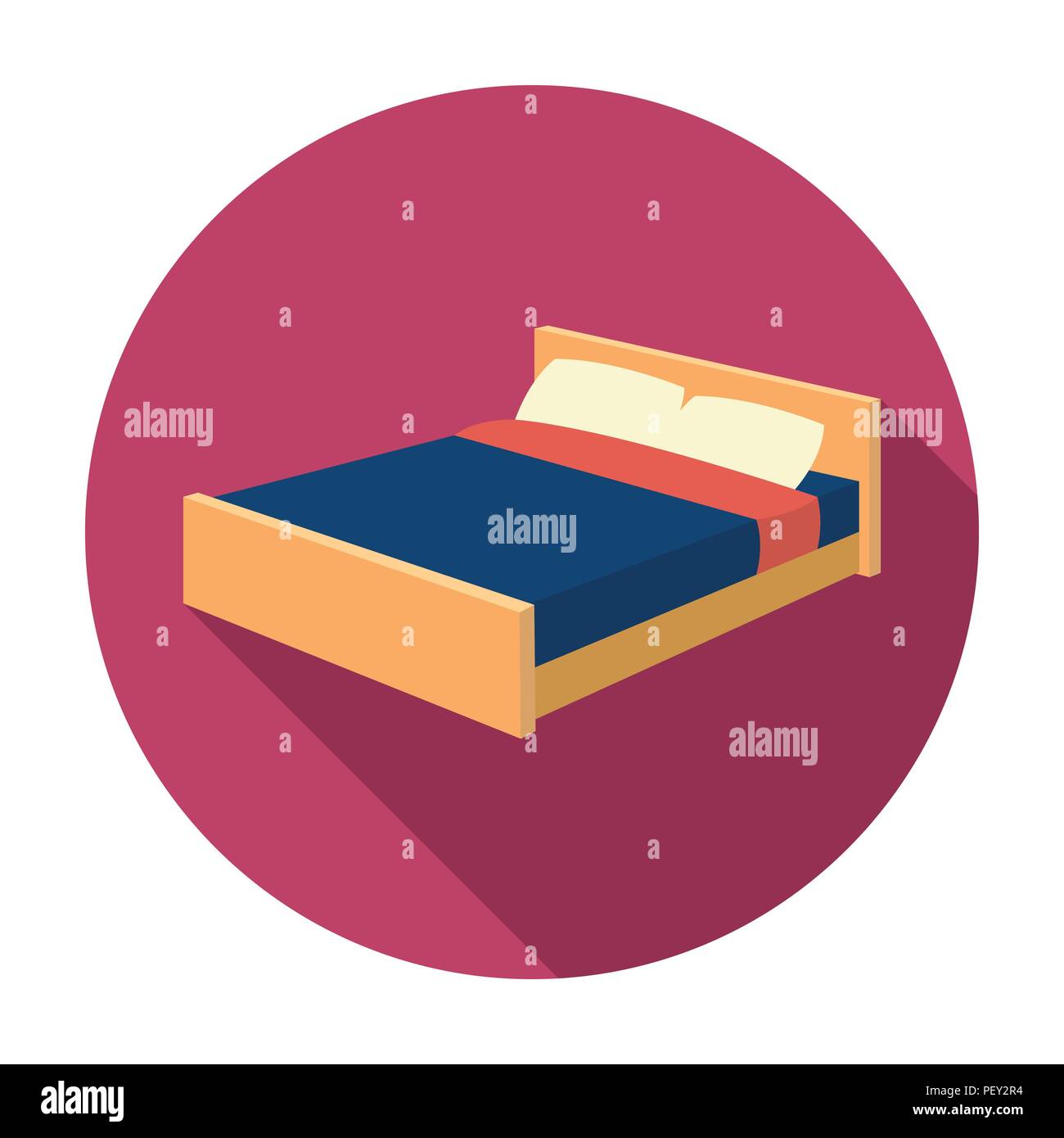 Bed icon in flat design isolated on white background. Sleep and rest ...