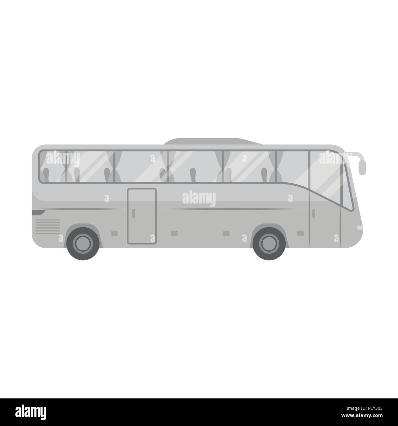 Green tour bus icon in monochrome design isolated on white background ...