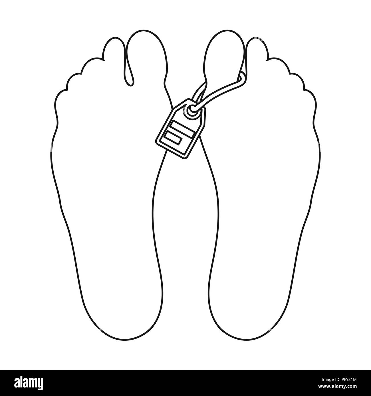 Corpse icon in outline style isolated on white background. Drugs symbol ...