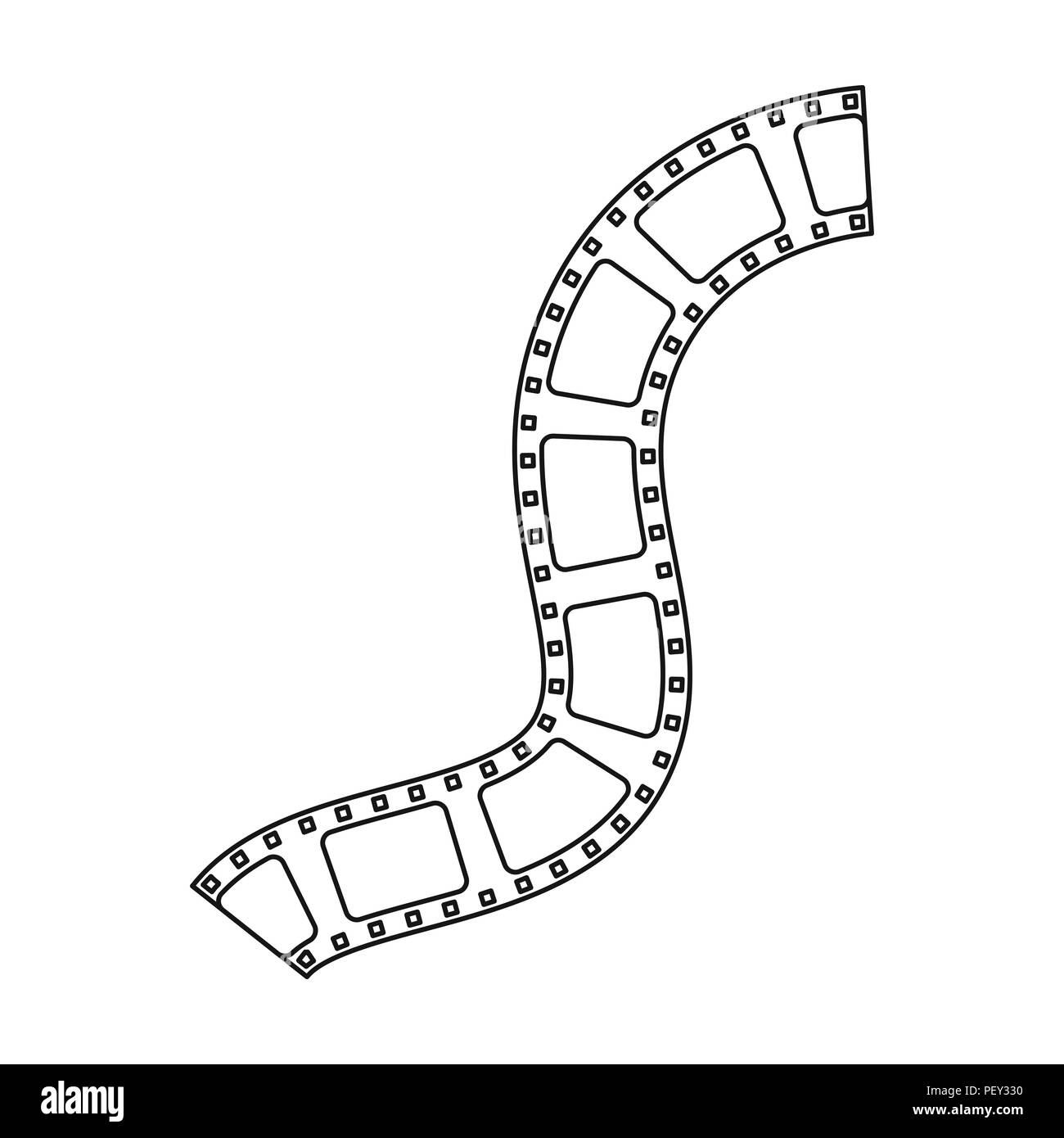 Film stock icon in outline style isolated on white background. Films ...