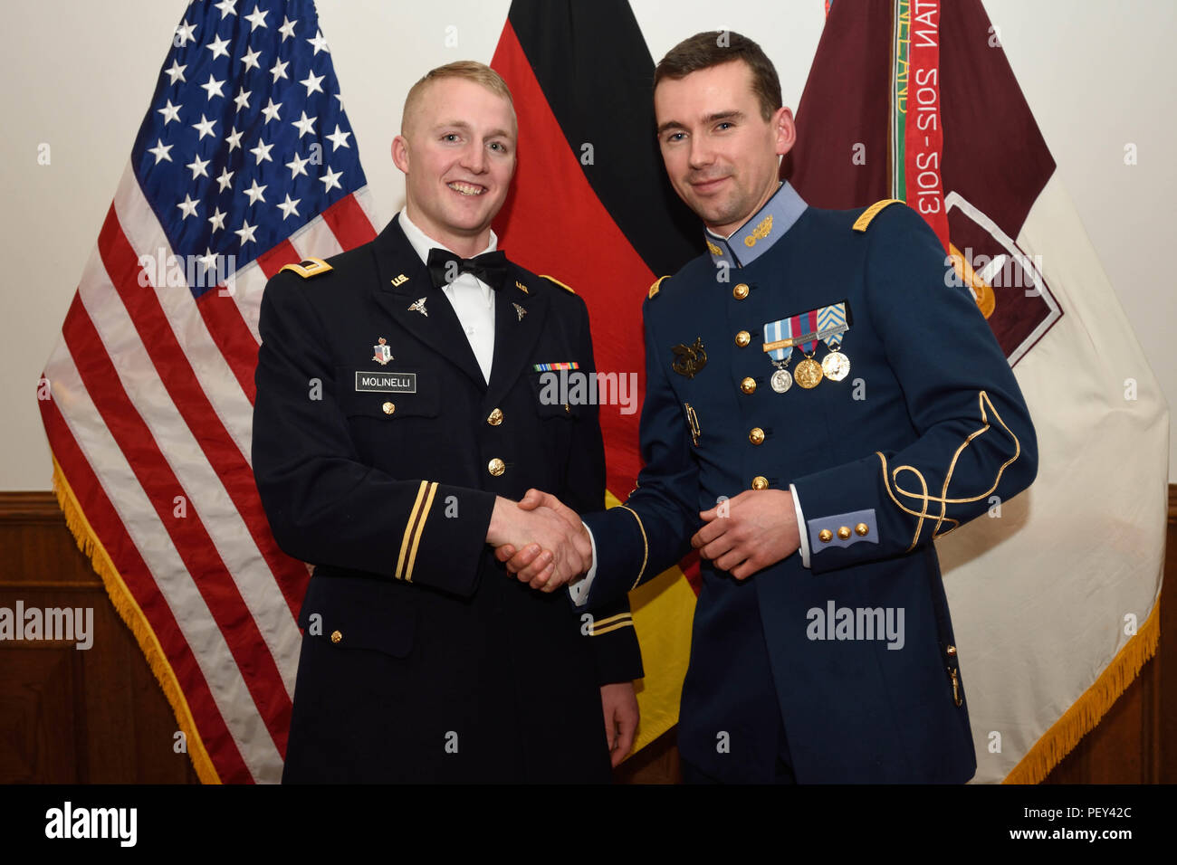 French Cadet Oliver Galeron and 2nd Lt. Nicholas Molinelli of the 8th ...