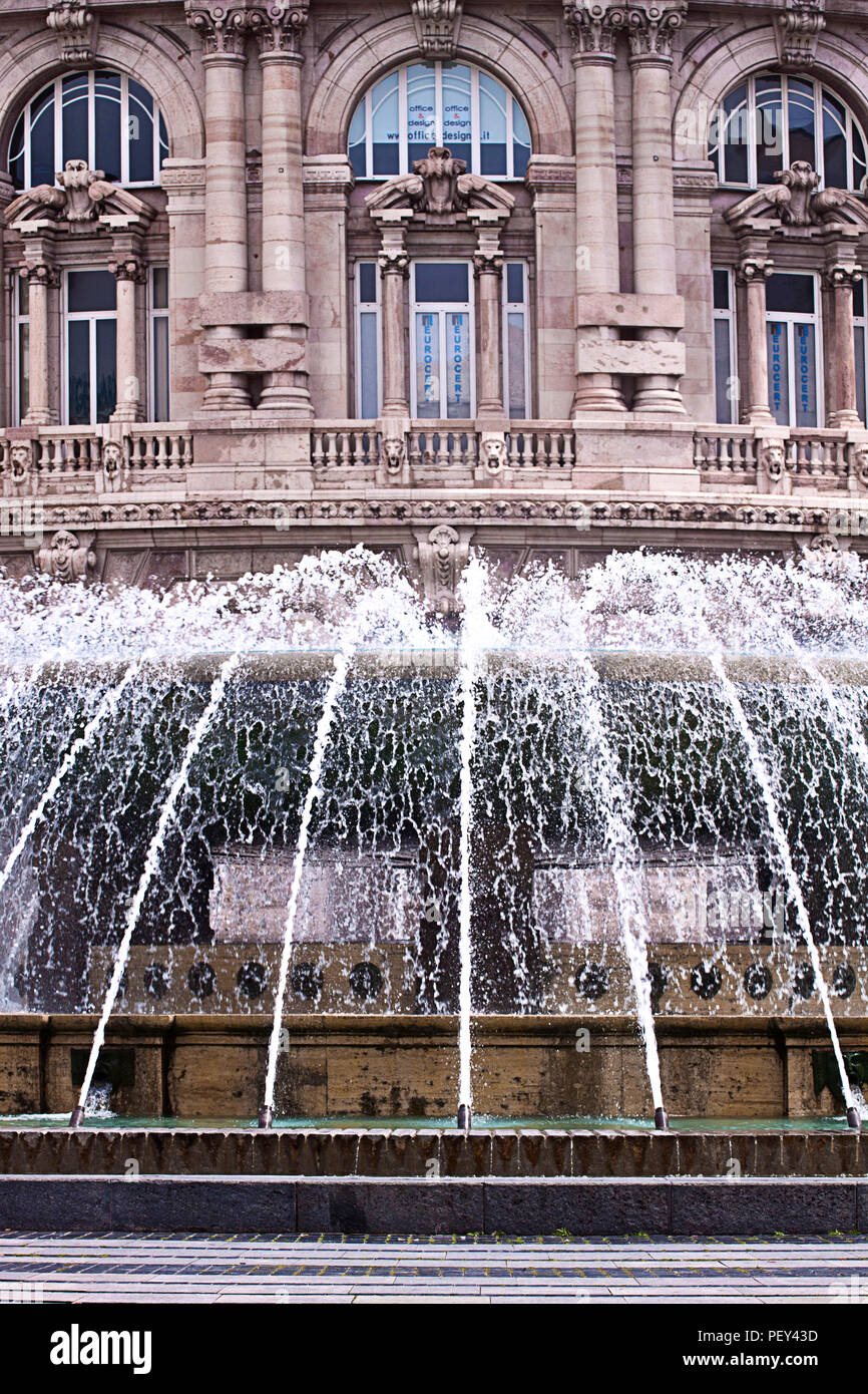 detail of De Ferrari square in Genoa, the heart of the city with the ...
