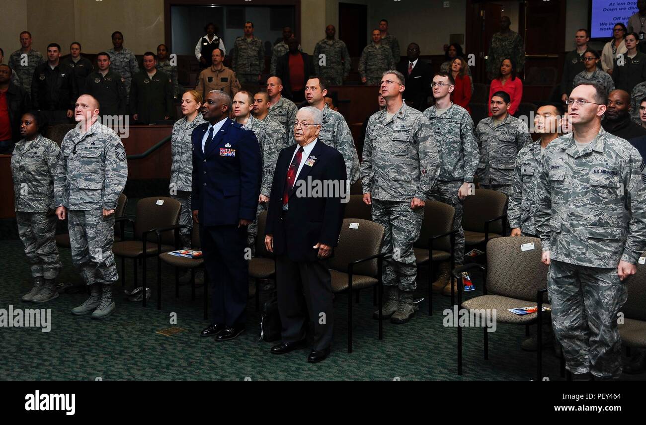 (Center right) Retired Lt. Col. George E. Hardy, a Tuskegee Airman, and ...