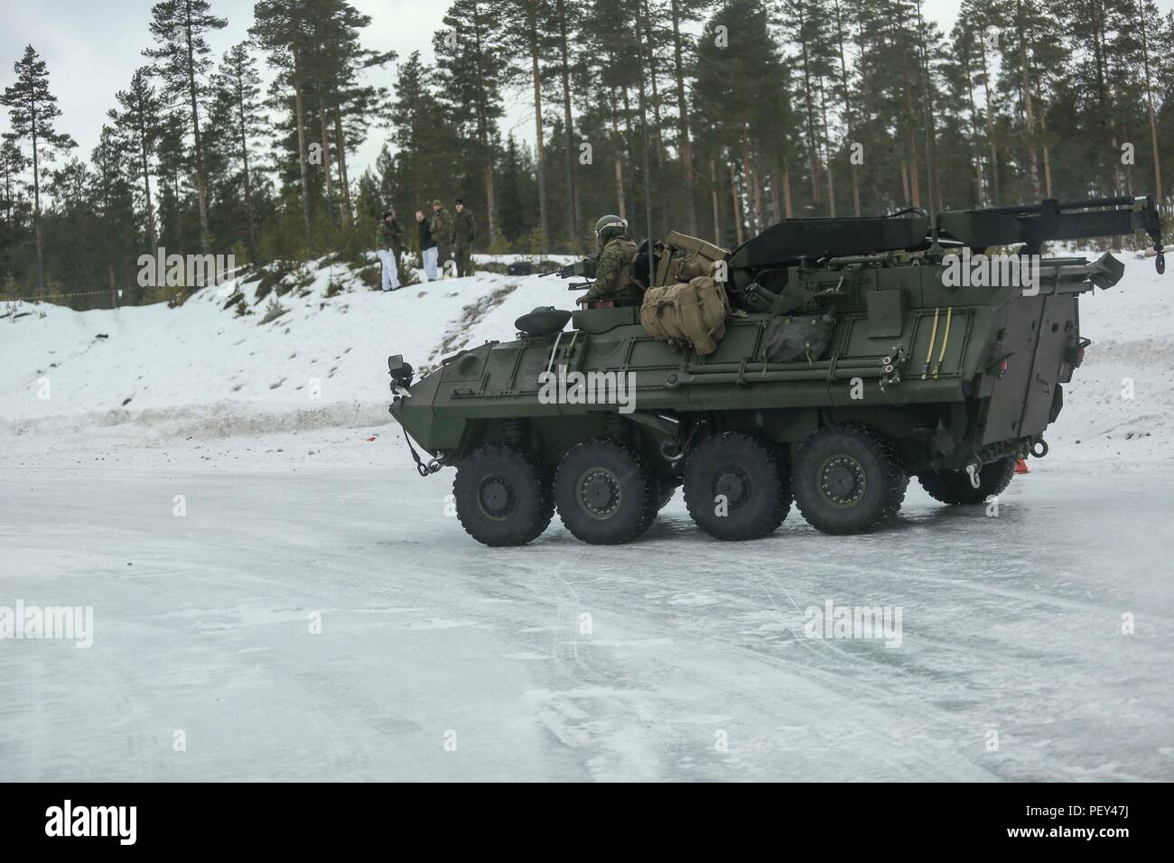 U.S. Marines with Combined Arms Company break loose their Light Armored ...