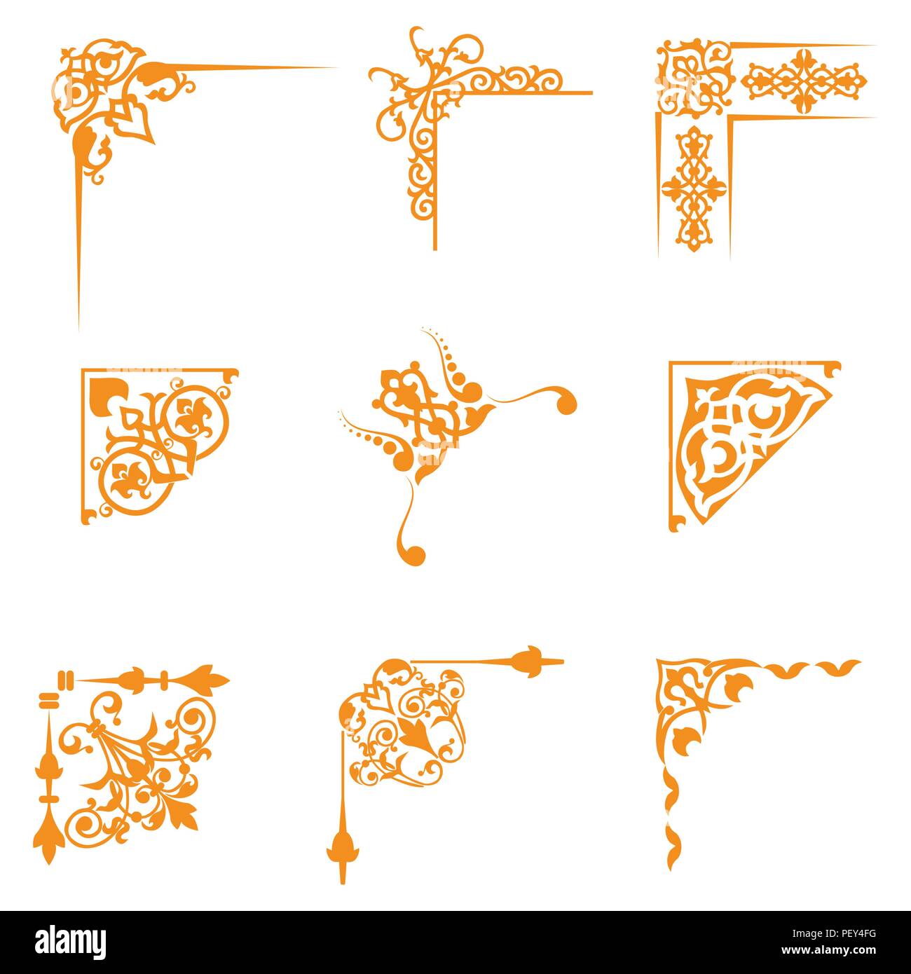 Ornamental Design Corner Set Stock Vector Image & Art - Alamy