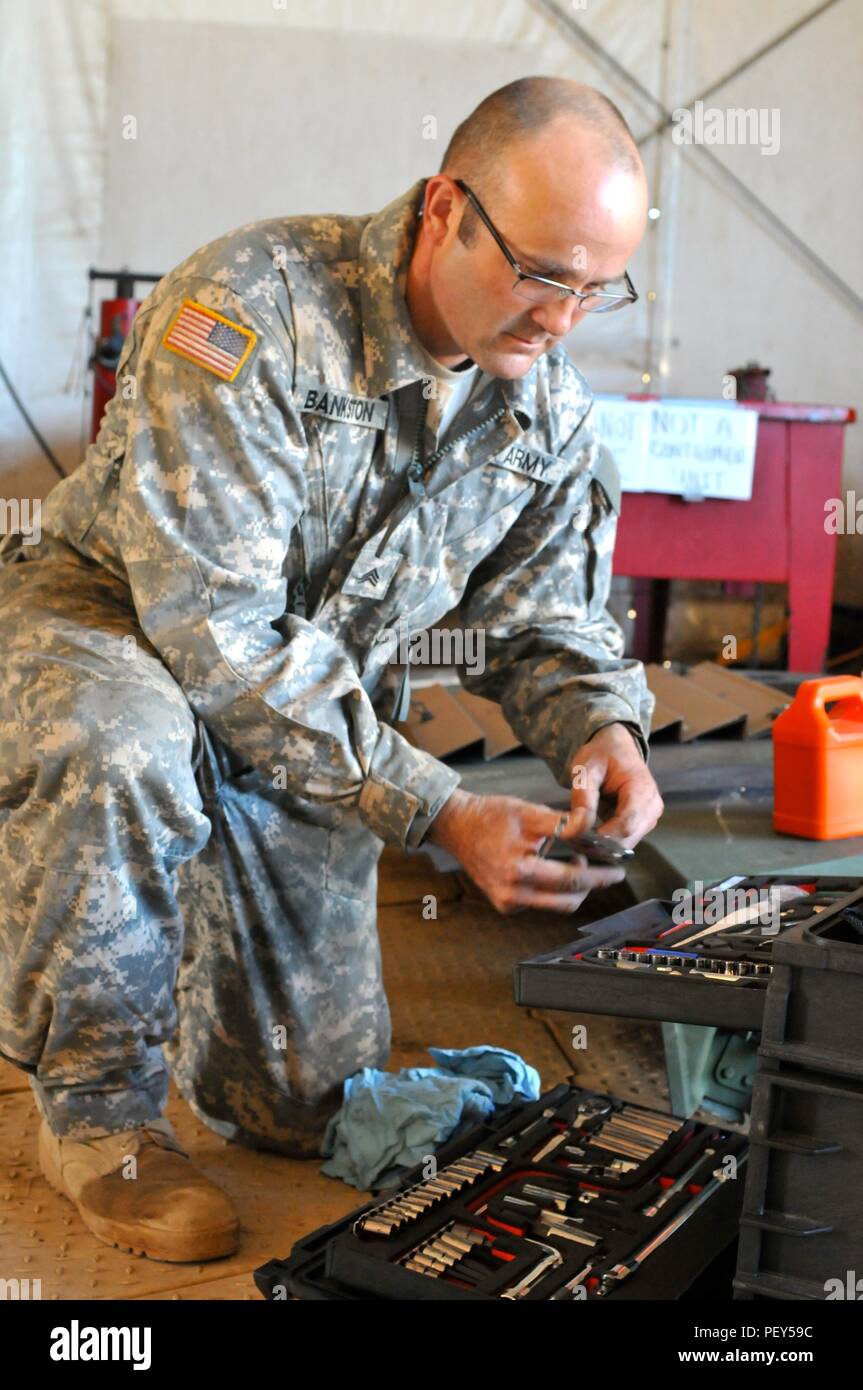 Sgt. Jesse Bankston, a wheeled vehicle mechanic for 103rd Quartermaster ...