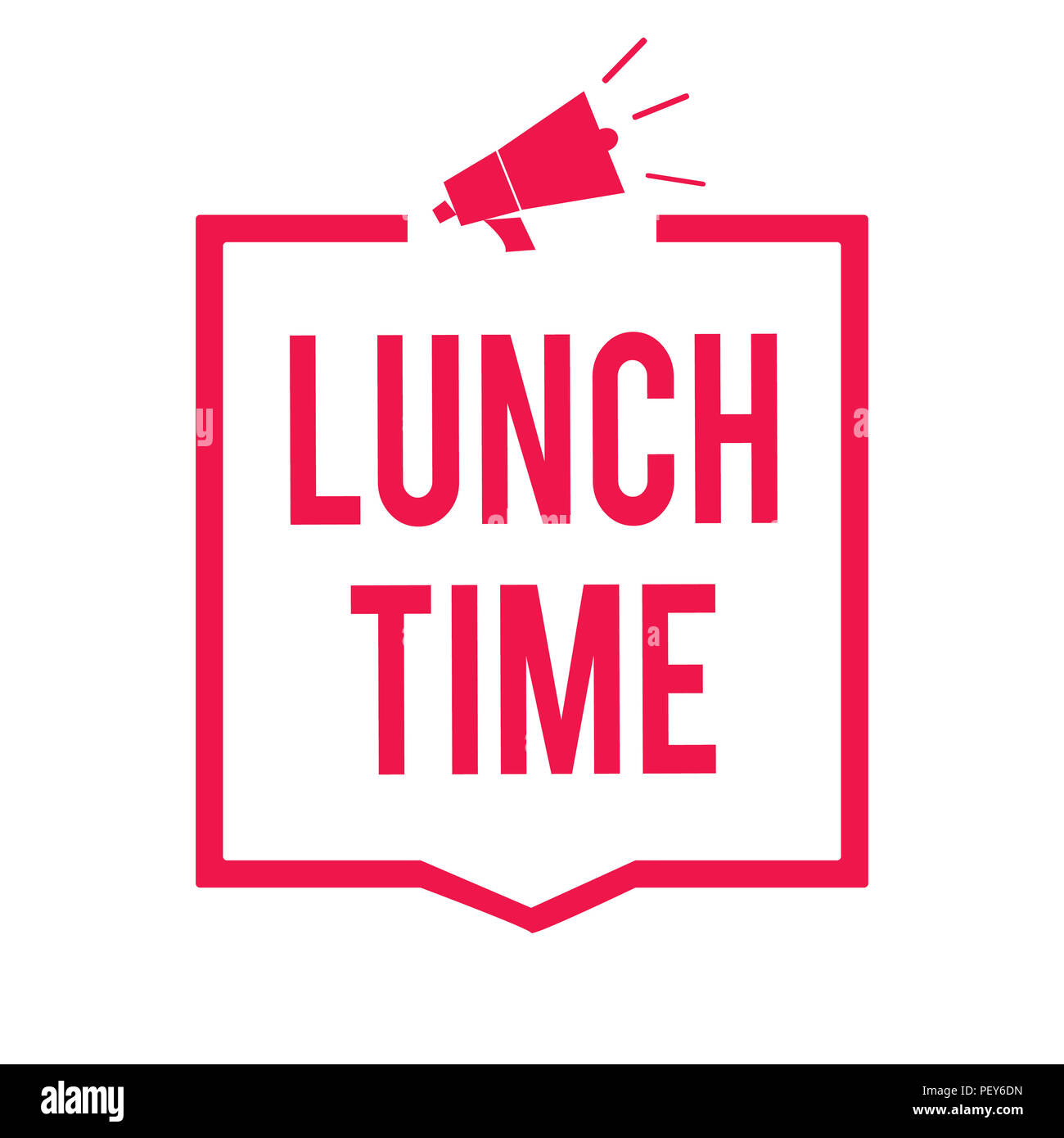 Word writing text Lunch Time. Business concept for Meal in the middle ...