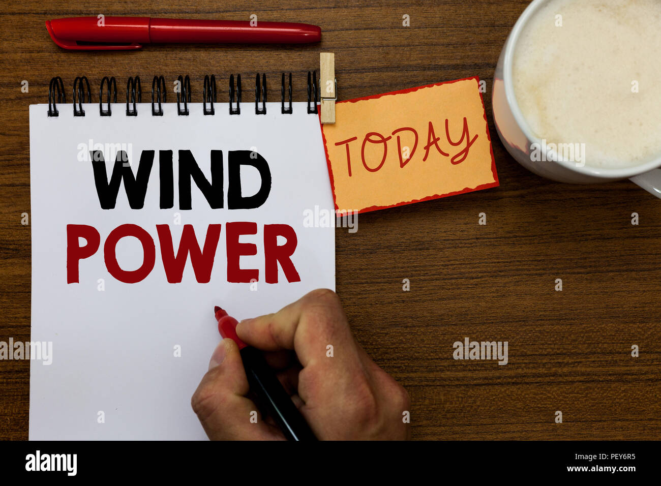 Text sign showing Wind Power. Conceptual photo use of air flowto ...