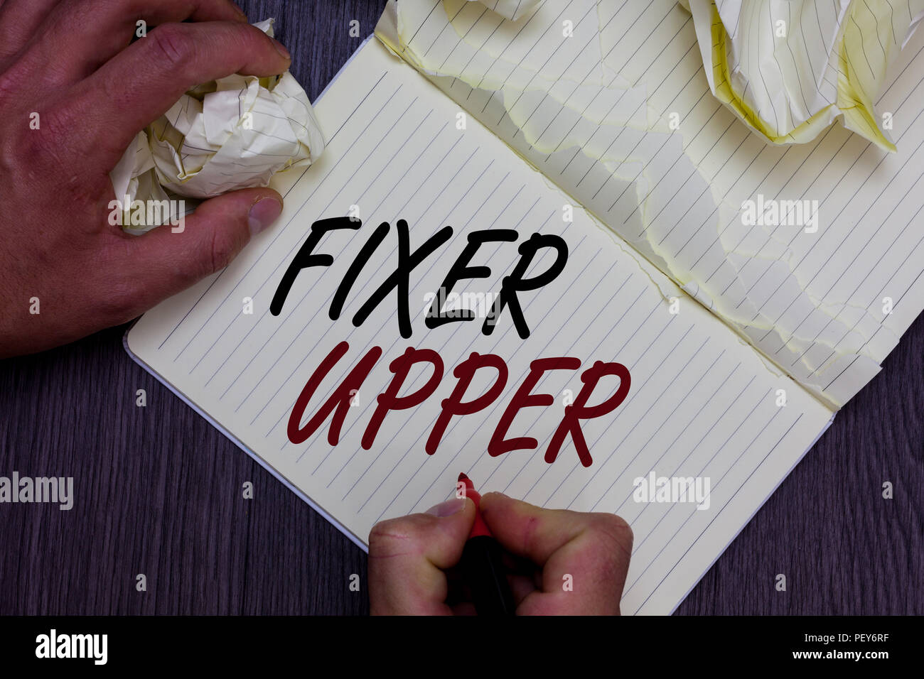 Word writing text Fixer Upper. Business concept for house in need of ...