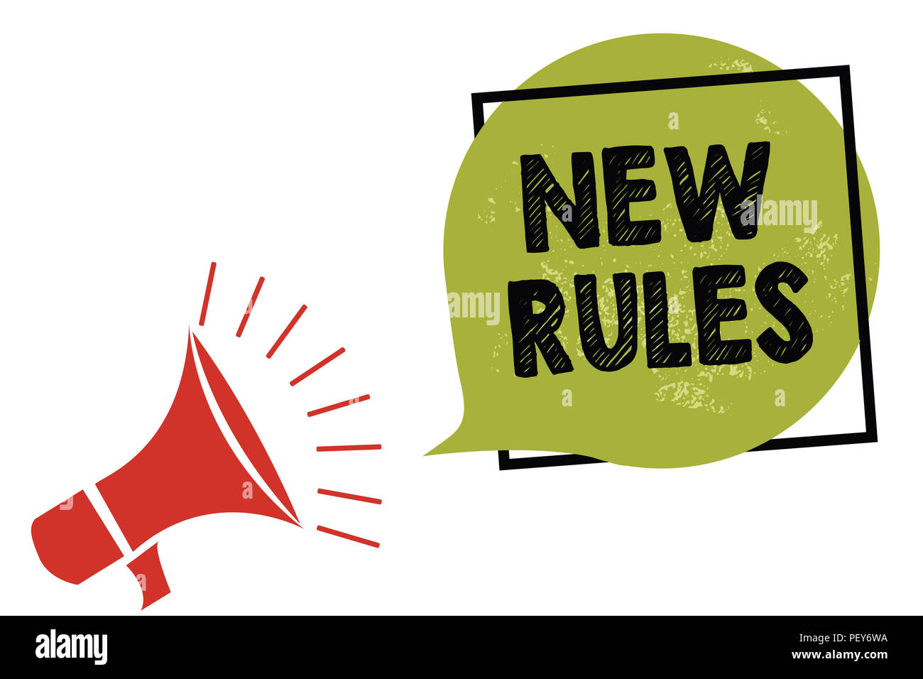 Text sign showing New Rules. Conceptual photo A state of changing an ...