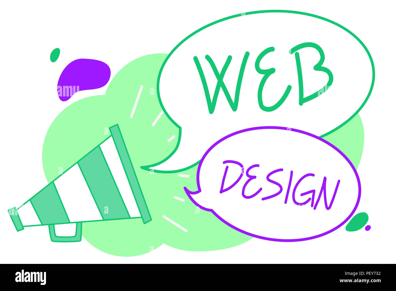 Handwriting text Web Design. Concept meaning who is responsible of production and maintenance of ...