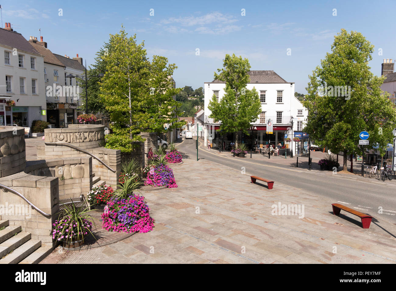 Beaufort Square, Chepstow town centre, Monmouthshire, Wales, UK Stock ...