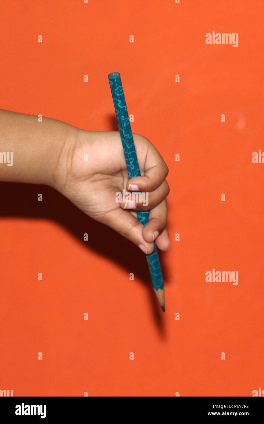 Infant pencil writing style hi-res stock photography and images - Alamy