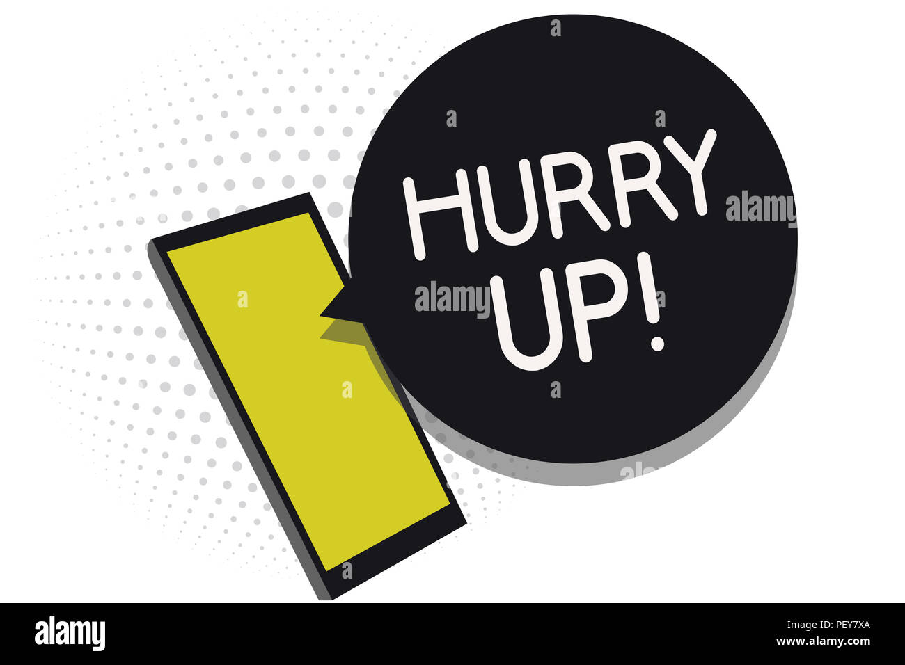 Writing note showing Hurry Up. Business photo showcasing To move ...