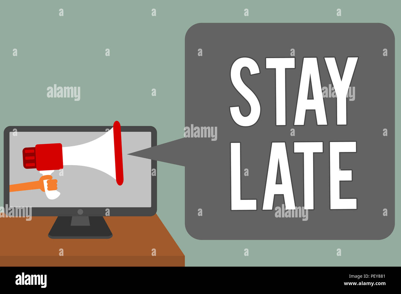 Writing note showing Stay Late. Business photo showcasing A routine in ...