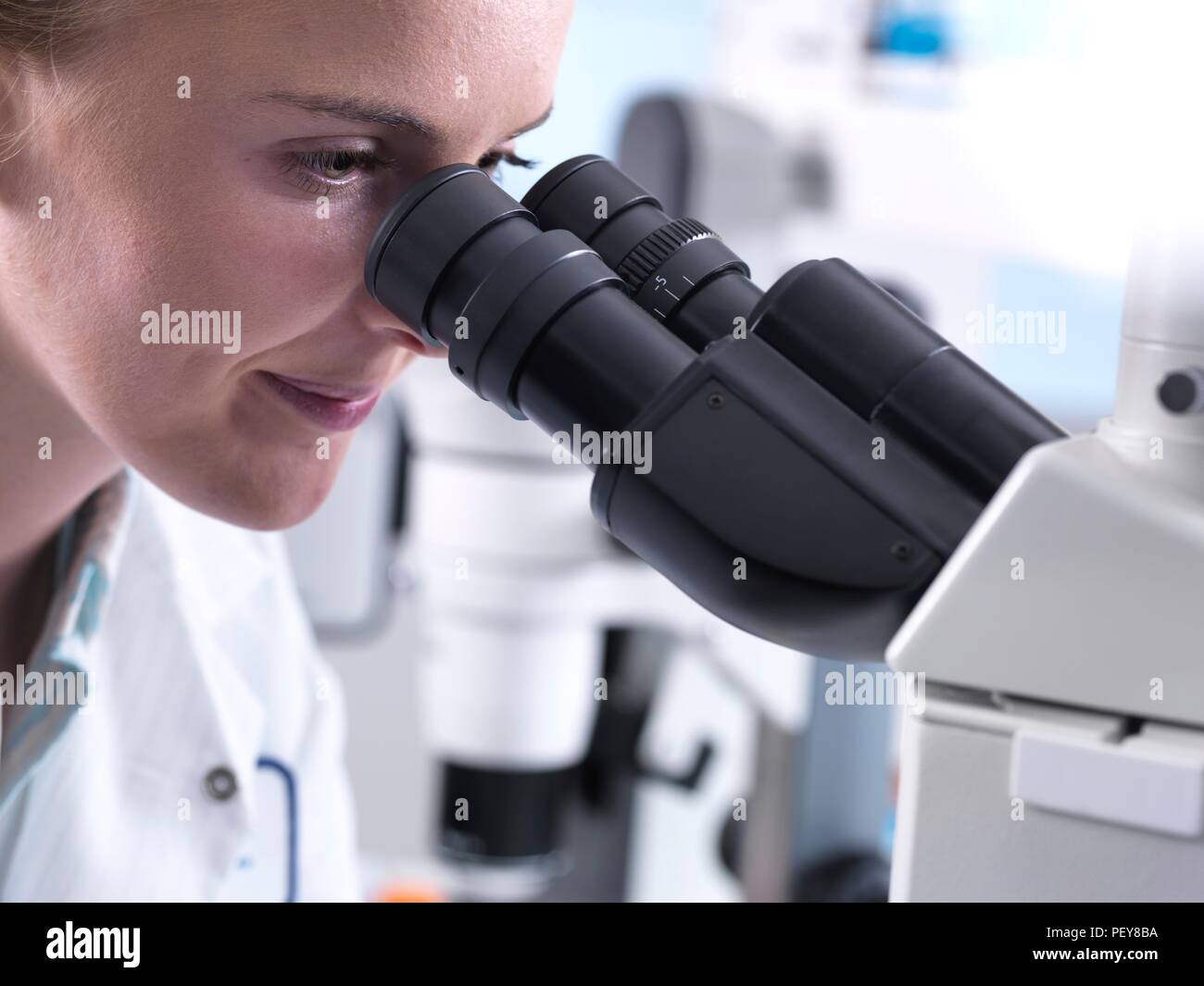 Viewing with microscope hi-res stock photography and images - Alamy