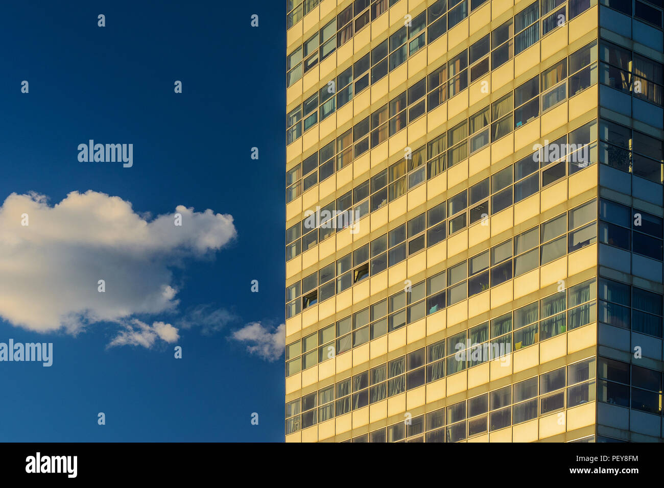 Multi Storey Office Building Facade and Cloud on Blue Sky. Minimalistic ...