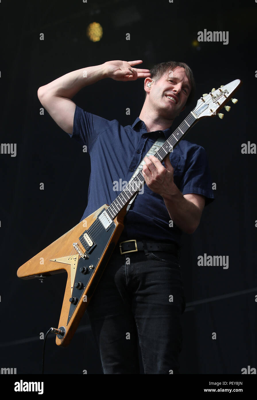 Tim Wheeler, lead singer from rock band Ash, performs on the first day ...