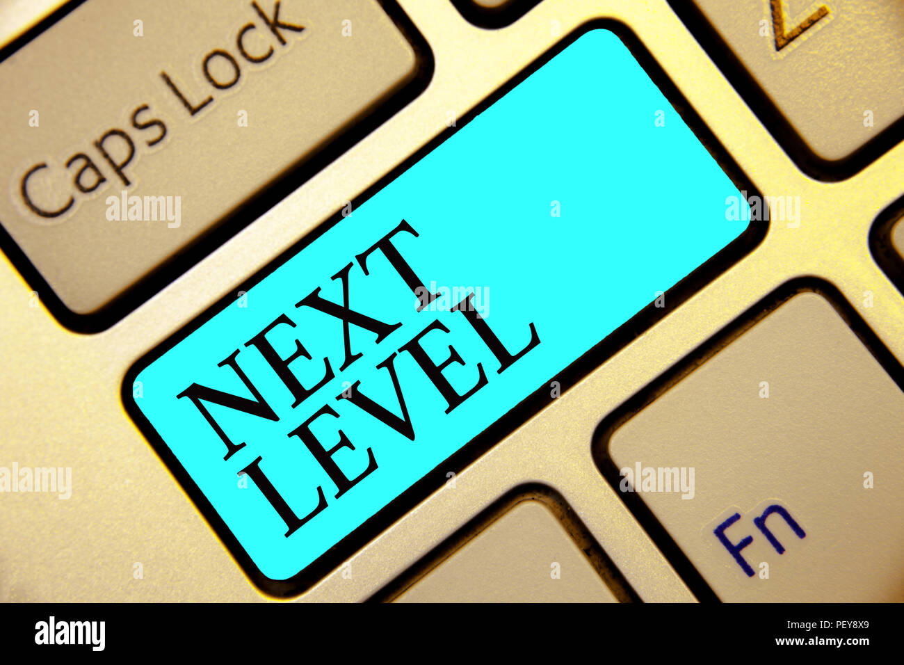 Writing note showing Next Level. Business photo showcasing having more ...