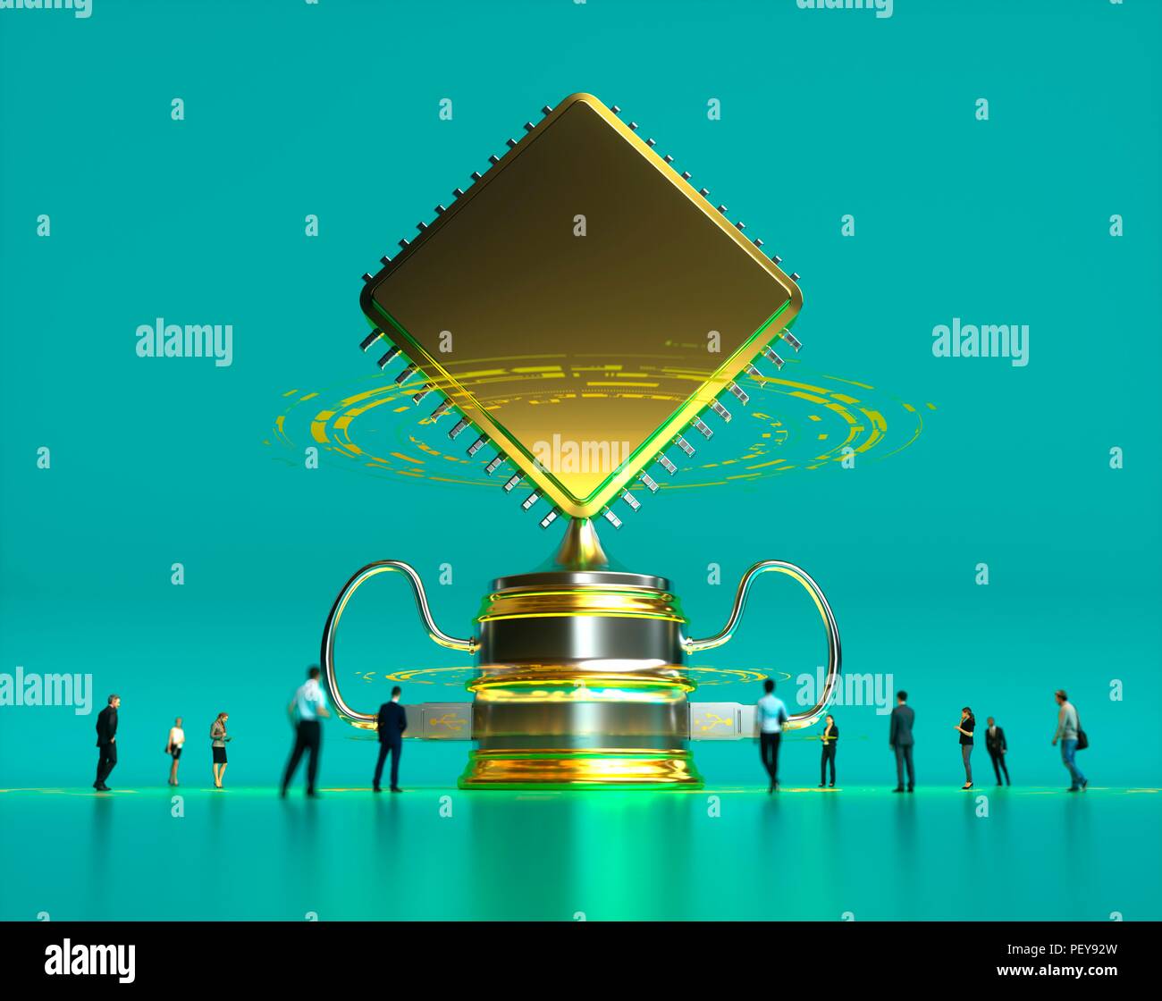 Computing trophy, conceptual computer illustration Stock Photo - Alamy