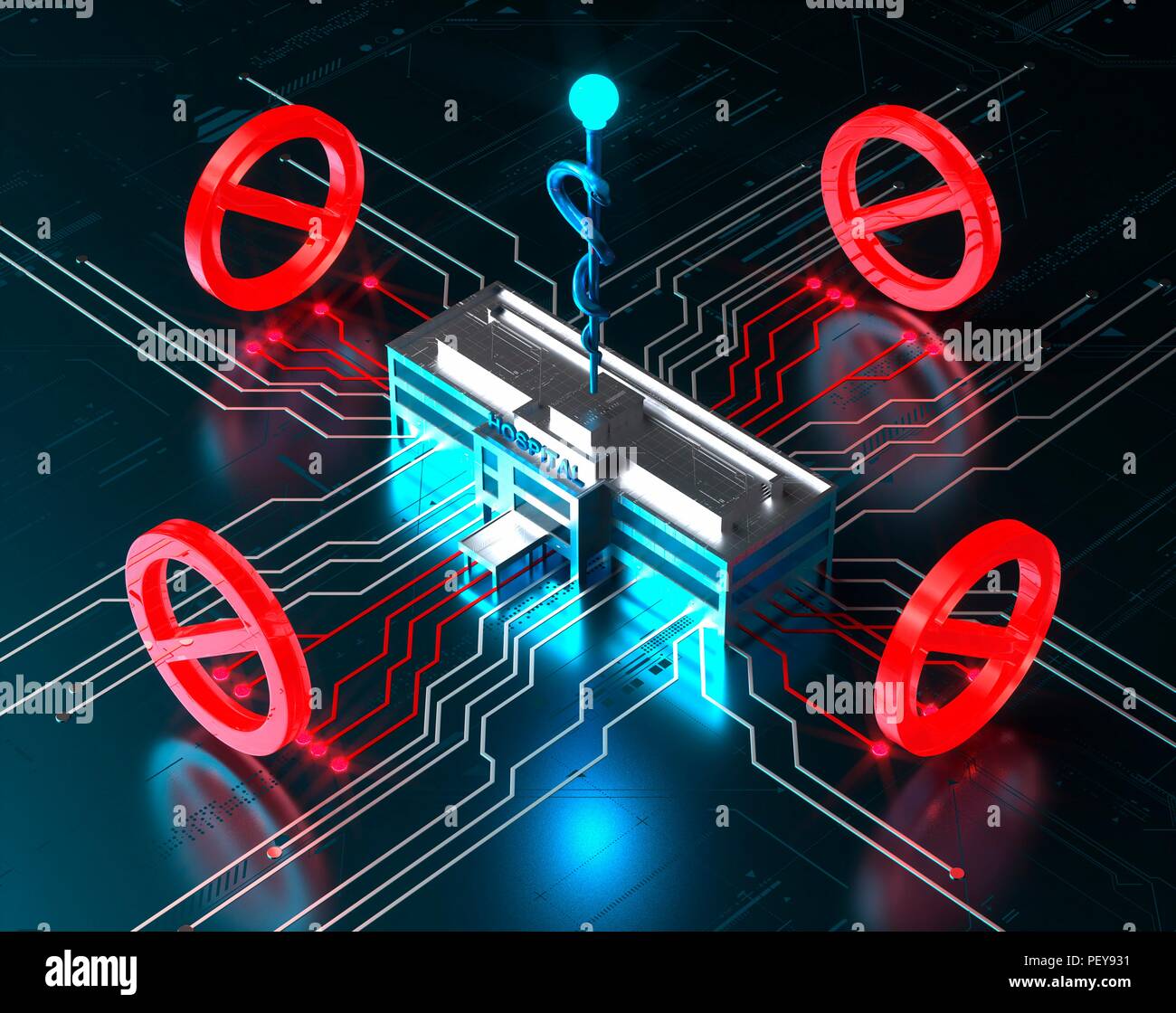 Hospital data security, conceptual illustration Stock Photo - Alamy