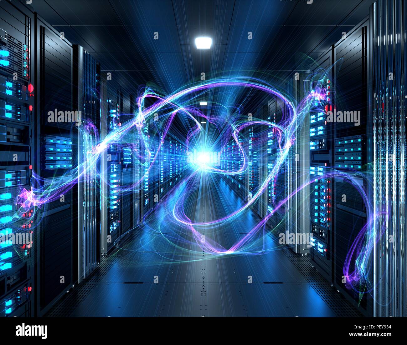 Server room, computer illustration Stock Photo - Alamy