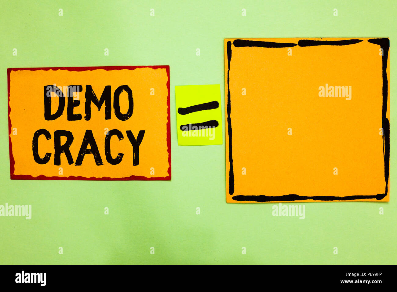 Writing note showing Demo Cracy. Business photo showcasing freedom of ...