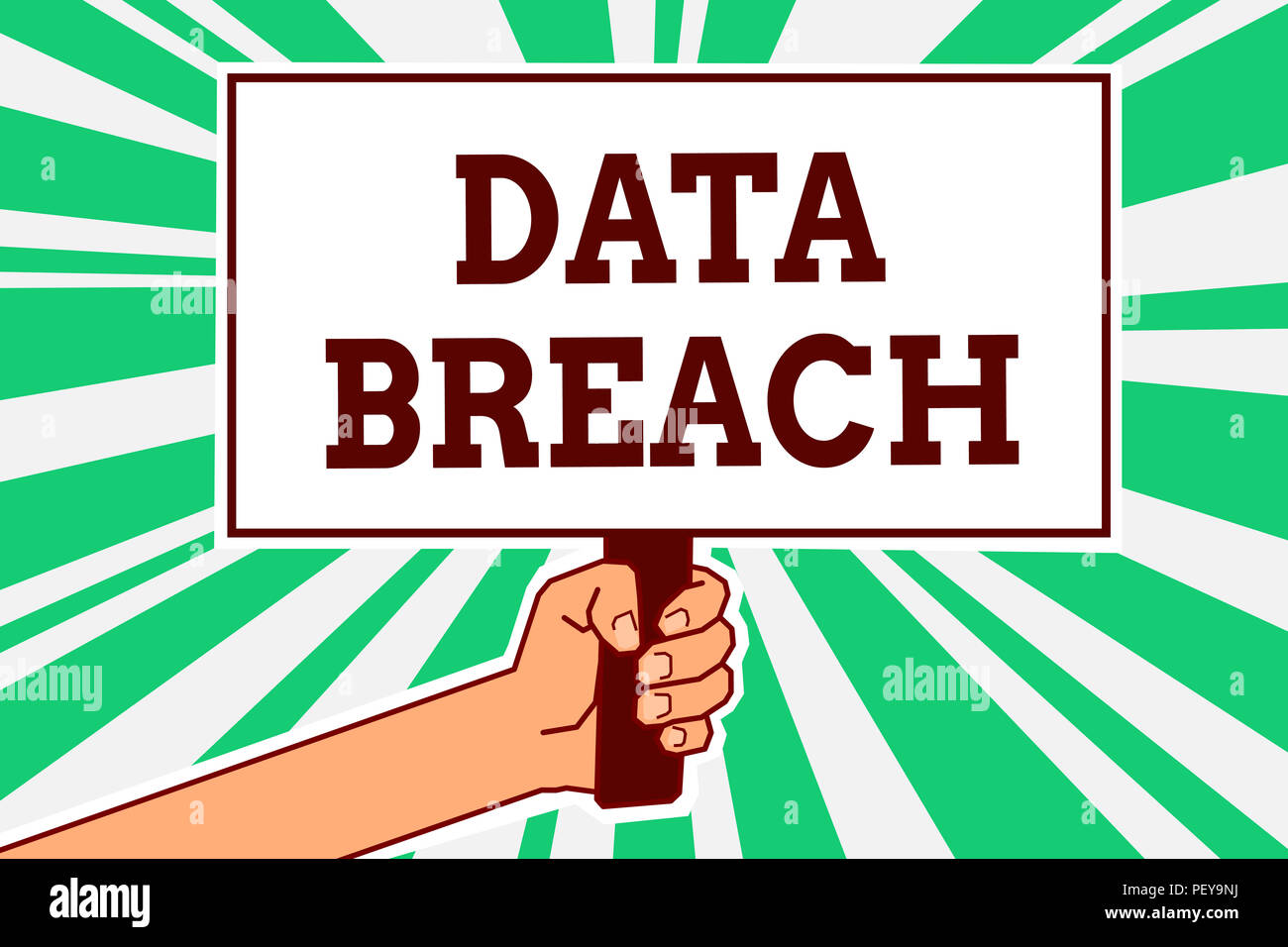 Writing note showing Data Breach. Business photo showcasing security ...