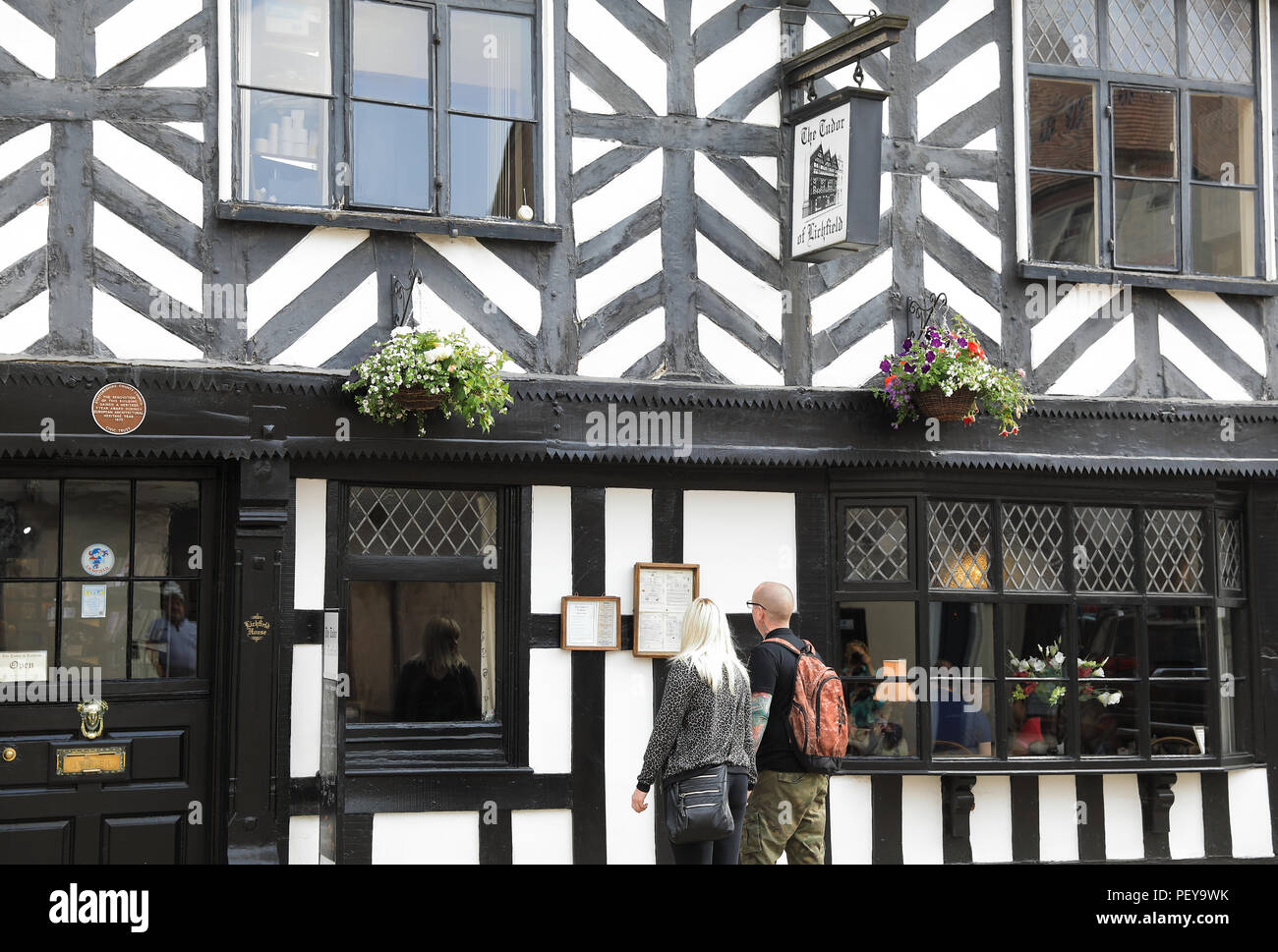 The Tudor of Lichfield cafe and pub, on Bore Street, in the city of ...