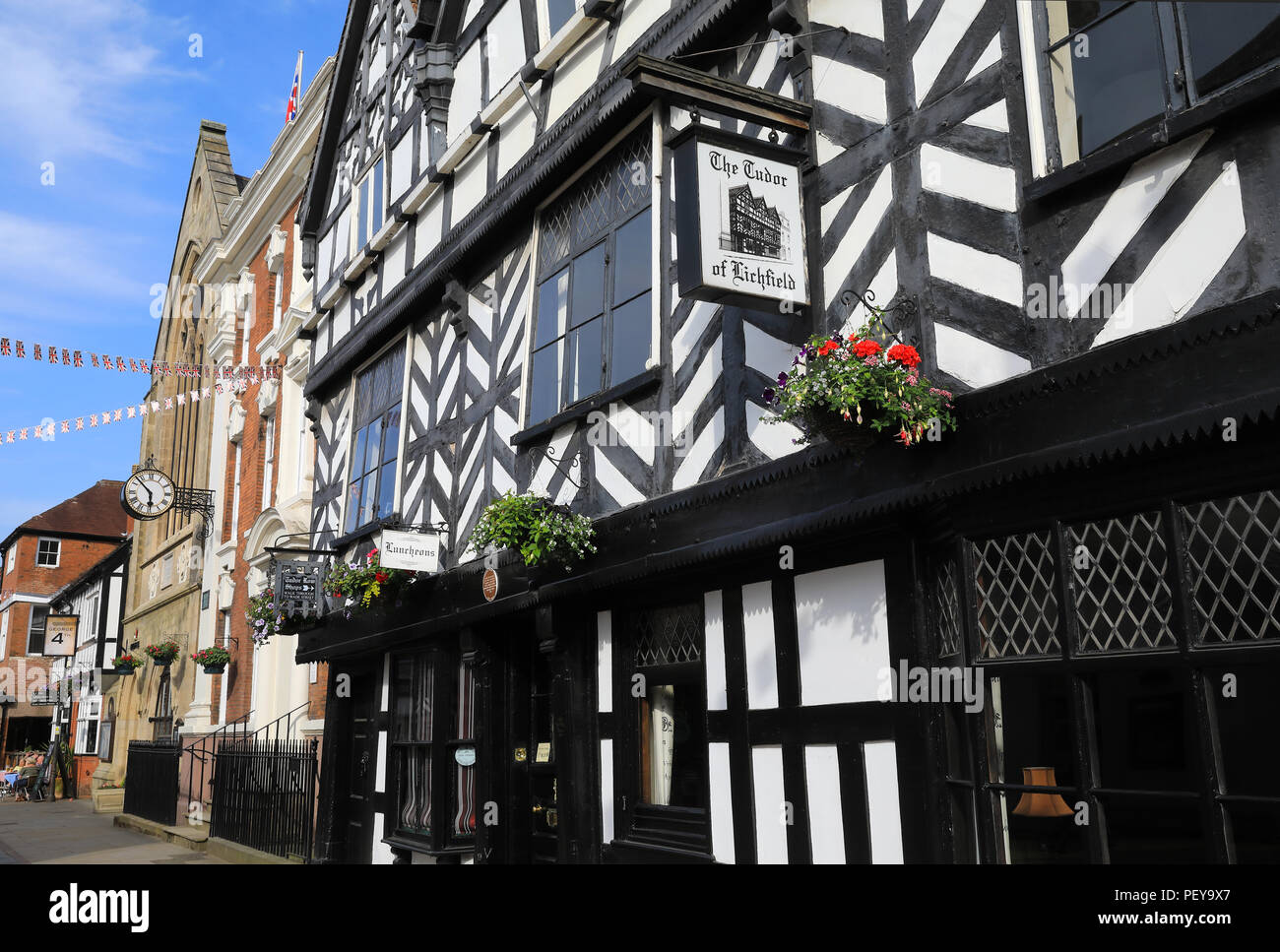 The Tudor of Lichfield cafe and pub, on Bore Street, in the city of ...