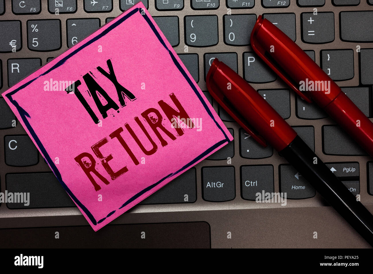 Writing note showing Tax Return. Business photo showcasing which ...