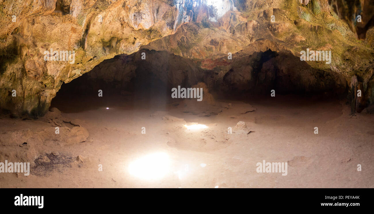 Quadirikiri Cave, limestone caves with petroglyphs & ceiling openings Arikok National Park ...