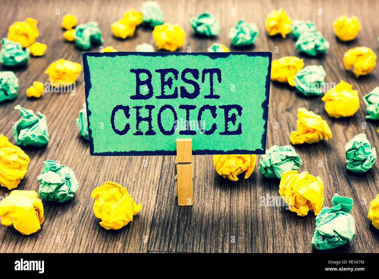 Text sign showing Best Choice. Conceptual photo act of picking or ...