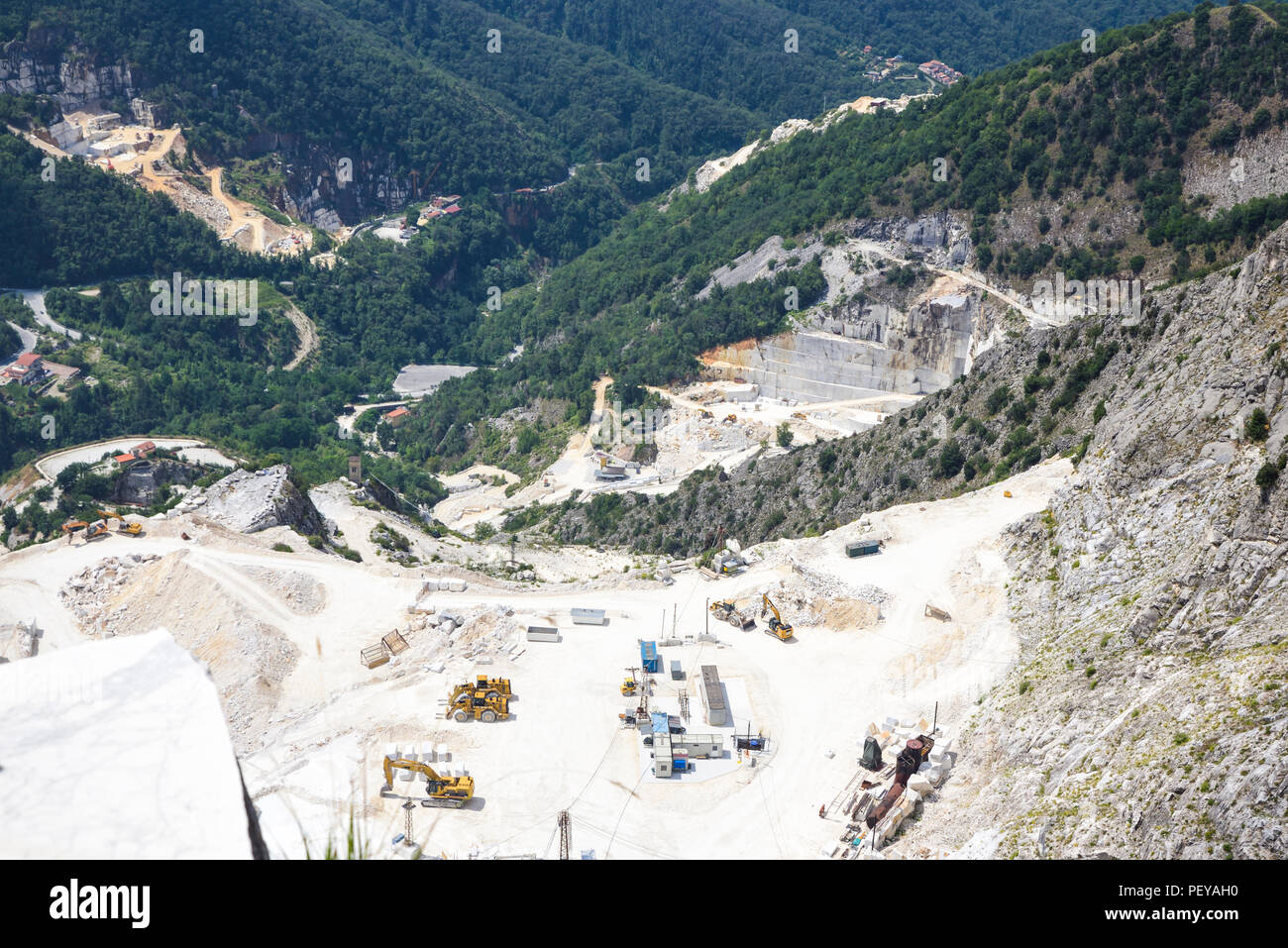 quarry of the precious Carrara marble. Alpi Apuane, Tuscany, Italy ...