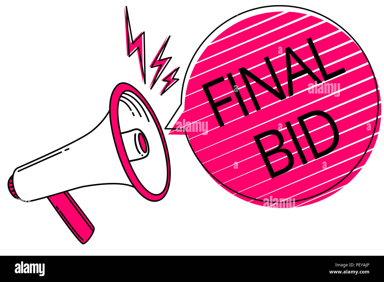 Text sign showing Final Bid. Conceptual photo The decided cost of an ...