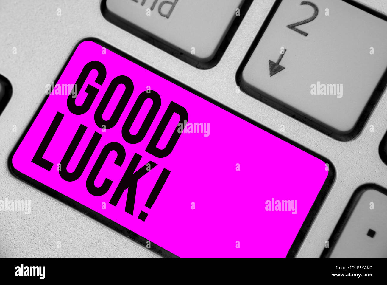 Text sign showing Good Luck. Conceptual photo A positive fortune or a ...