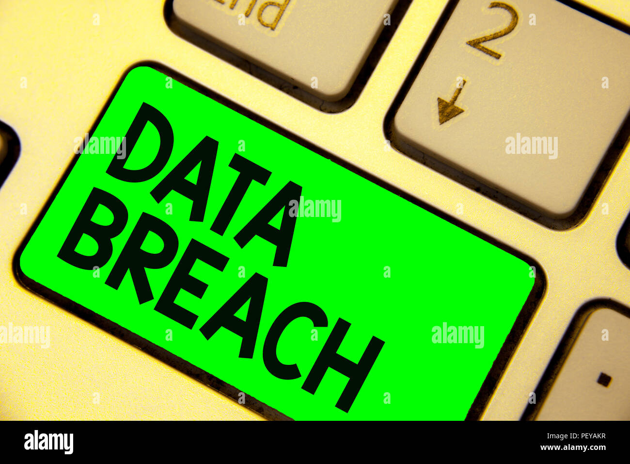 Conceptual hand writing showing Data Breach. Business photo showcasing ...