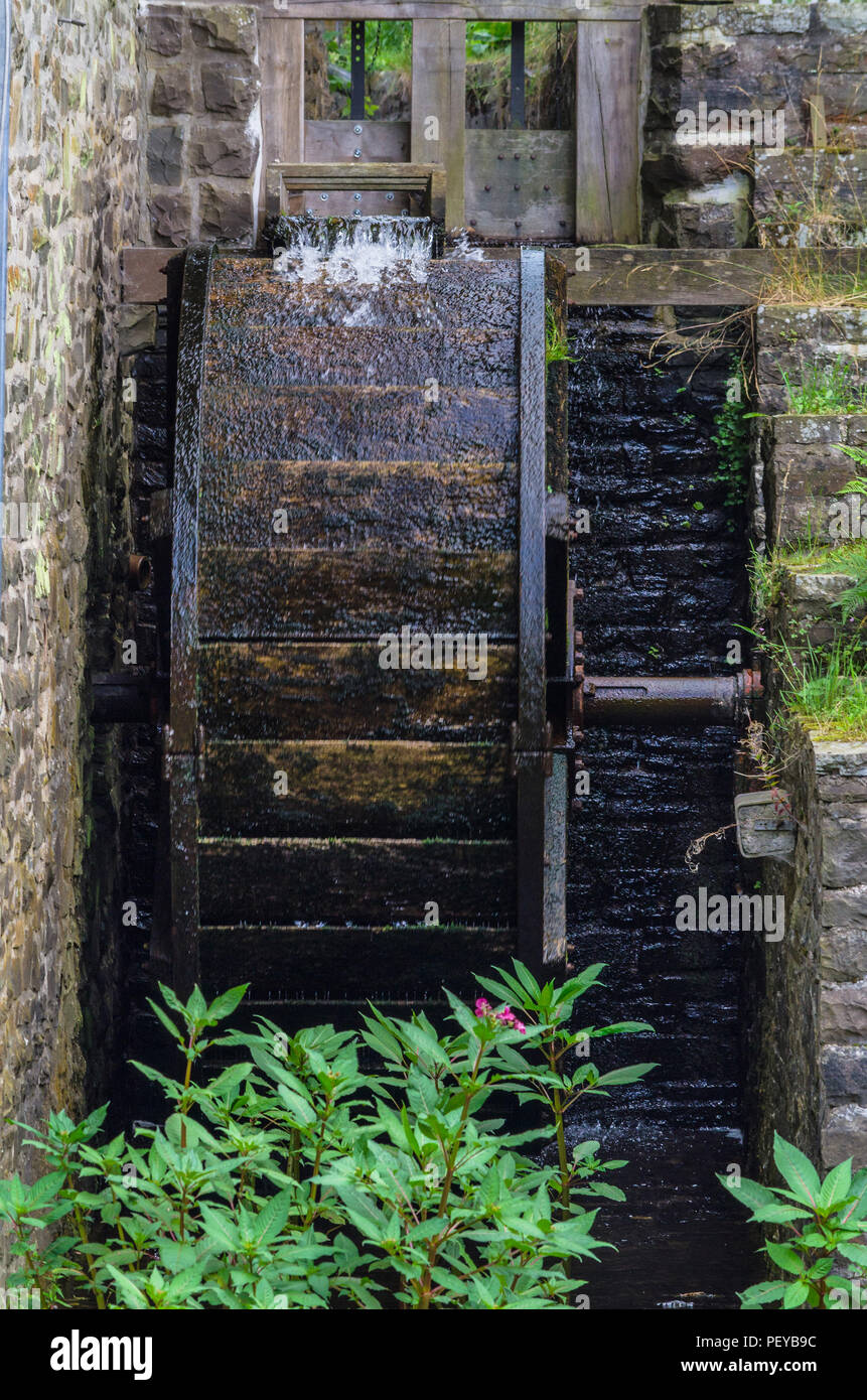 Reconstituted and restored mill wheel of an old water mill in Germany ...