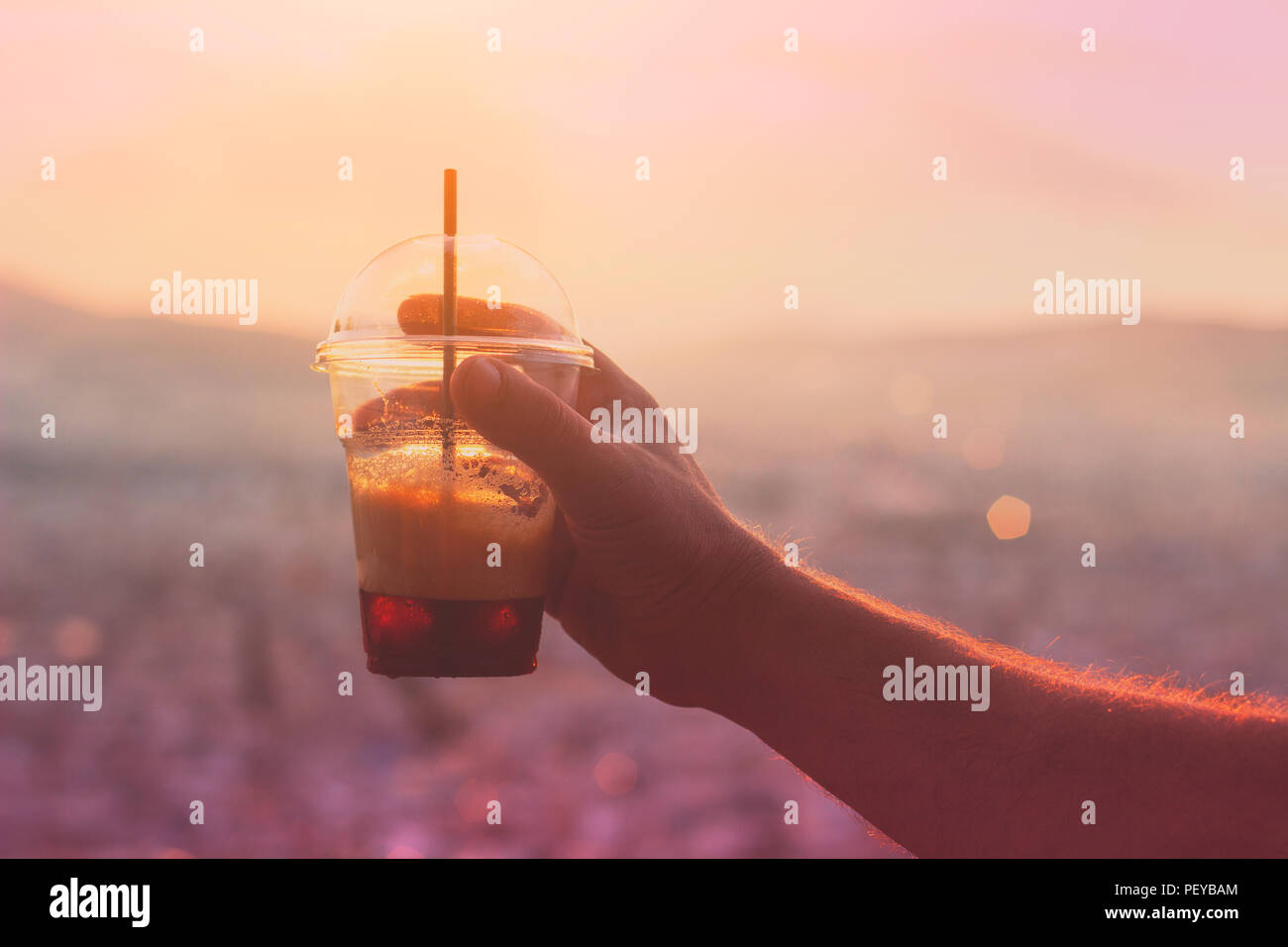Iced coffee against sunset hi-res stock photography and images - Alamy