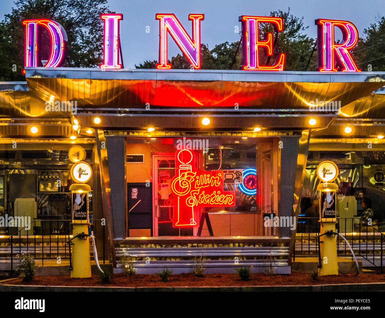 Whately Diner Fillin’ Station Whately, Massachusetts, USA Stock Photo ...