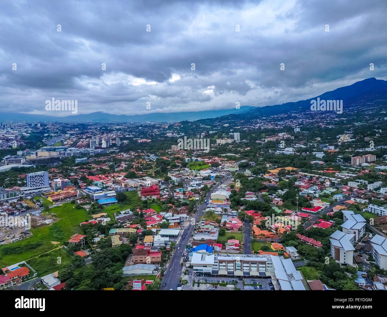 Beautiful aerial view of the city of San Jose Costa Rica Stock Photo ...