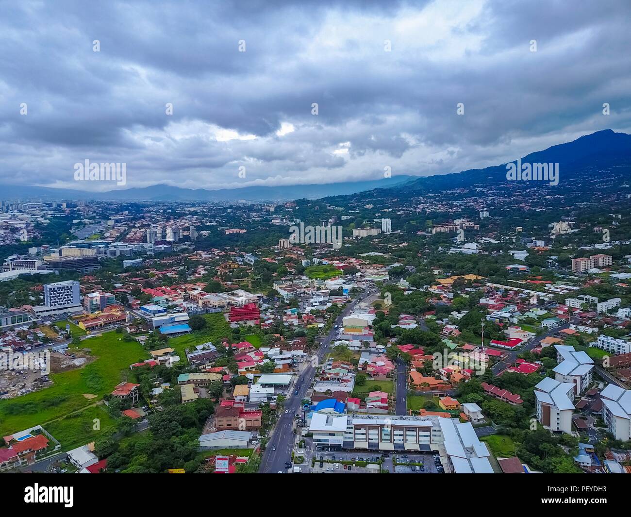 Beautiful aerial view of the city of San Jose Costa Rica Stock Photo ...